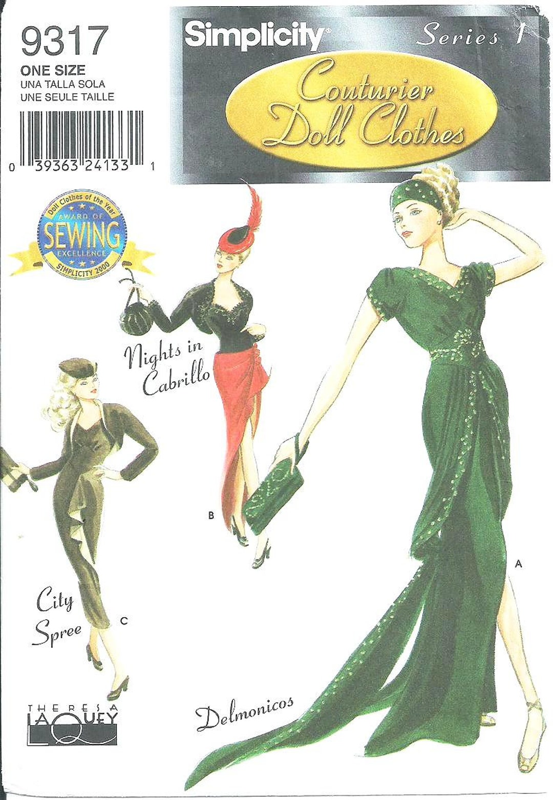 Simplicity 9317 Sewing Pattern - the RESA LAQUEY - Couturier Dolls ...