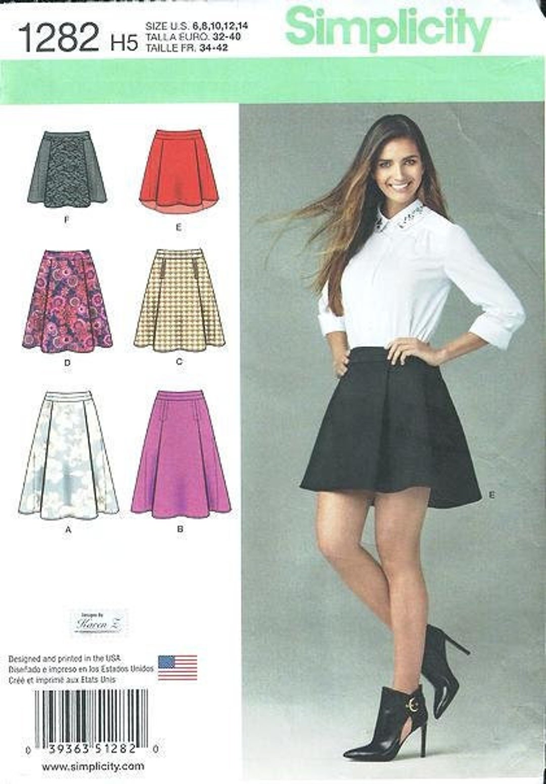 Simplicity 1282 Sewing Pattern - Size - 6 Thru 14 - Misses' Skirts With ...
