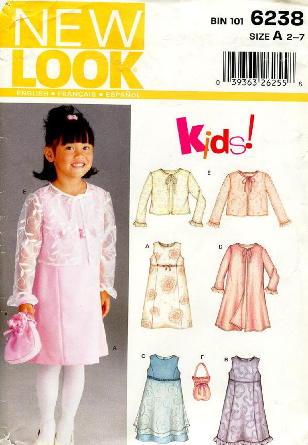 Sz 2/7 New Look Sewing Pattern 6238 Lined Bodice Dress - Etsy
