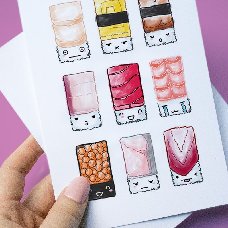 Sushi Card for All Occasion, Sushi Greeting Card, General Greeting ...