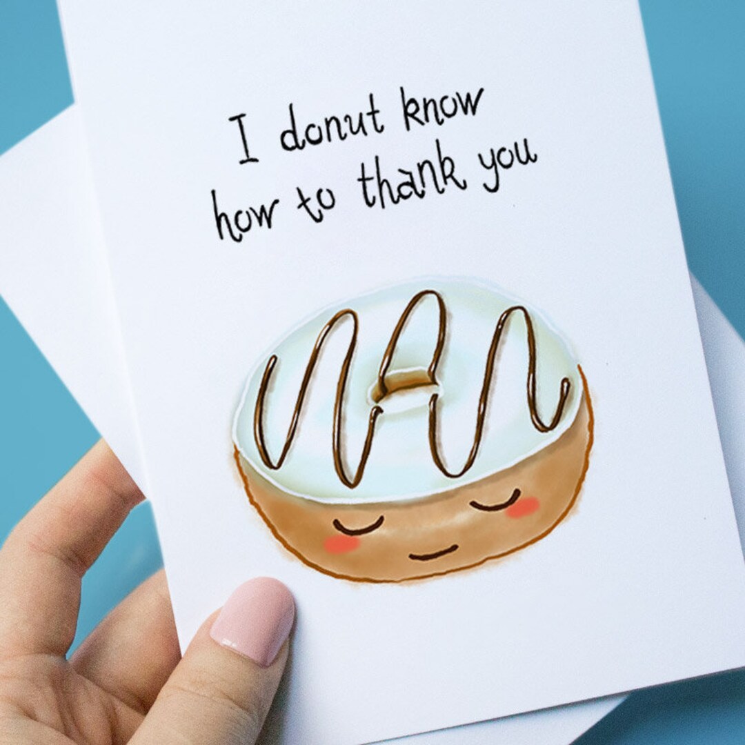 Donut Dankeskarte, Dankeschön, Donut Karte, Essen Grußkarte - Etsy.de