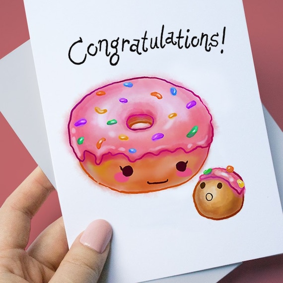 Congratulations Donut Greeting Card Baby Card Welcome Baby | Etsy