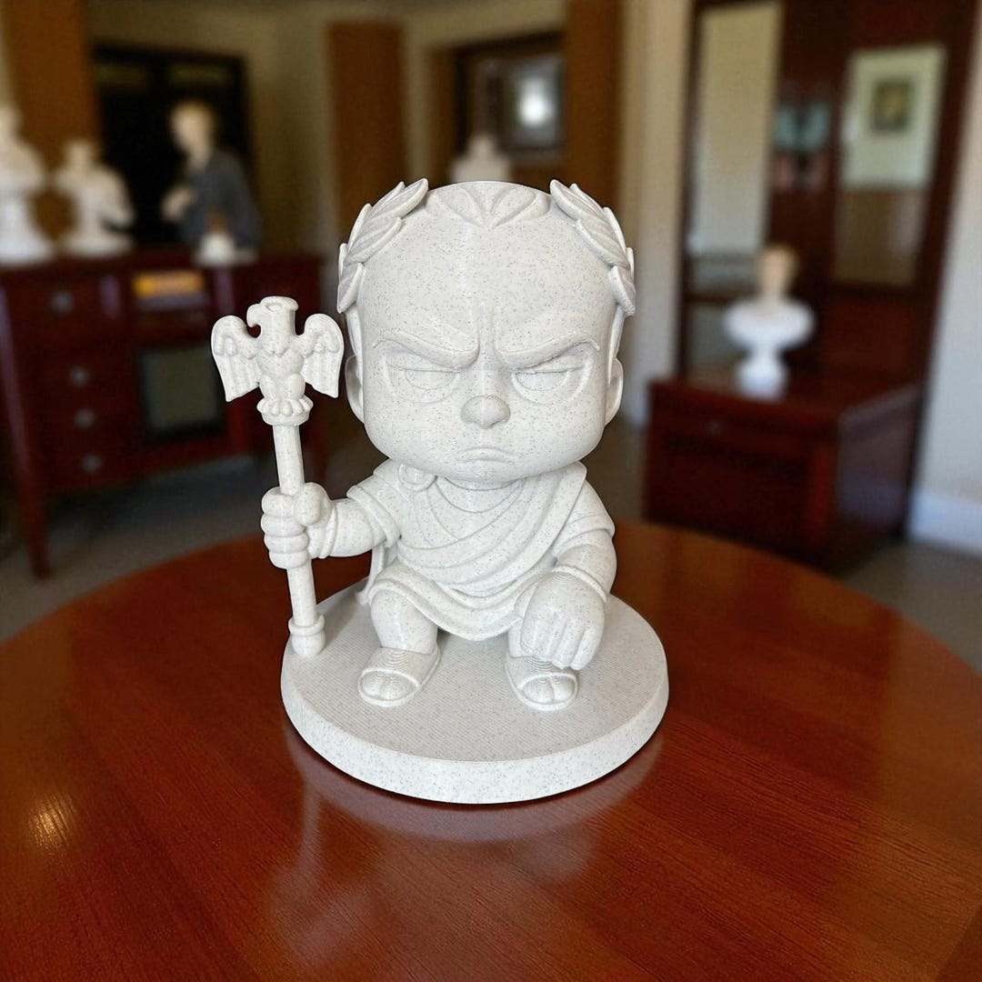 3D Printed Chibi Julius Caesar Bust: Funny Roman Emperor Decor - Etsy