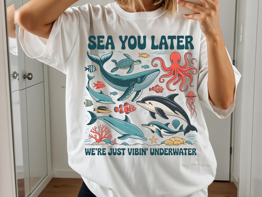 Sea You Later PNG: Retro Ocean Animals Clipart (digital Download) - Etsy