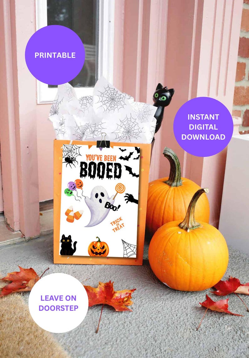 Youve Been BOOED Printable Set | Halloween Boo Basket Signs | Instant ...