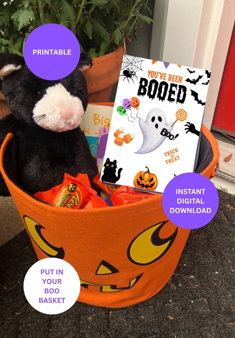 Youve Been BOOED Printable Set | Halloween Boo Basket Signs | Instant ...