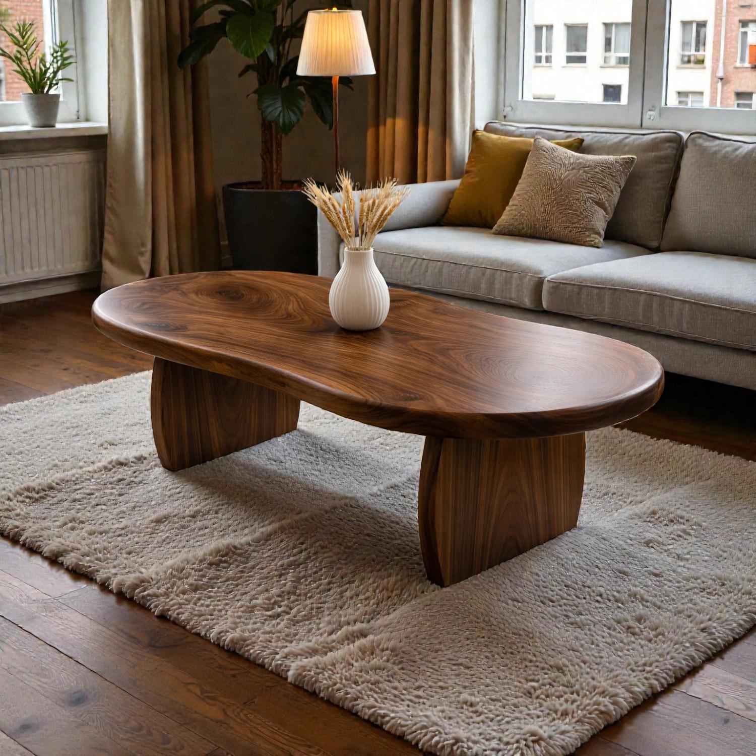 Asymmetrical Live Edge Coffee Table, Reclaimed Wood End Table ...