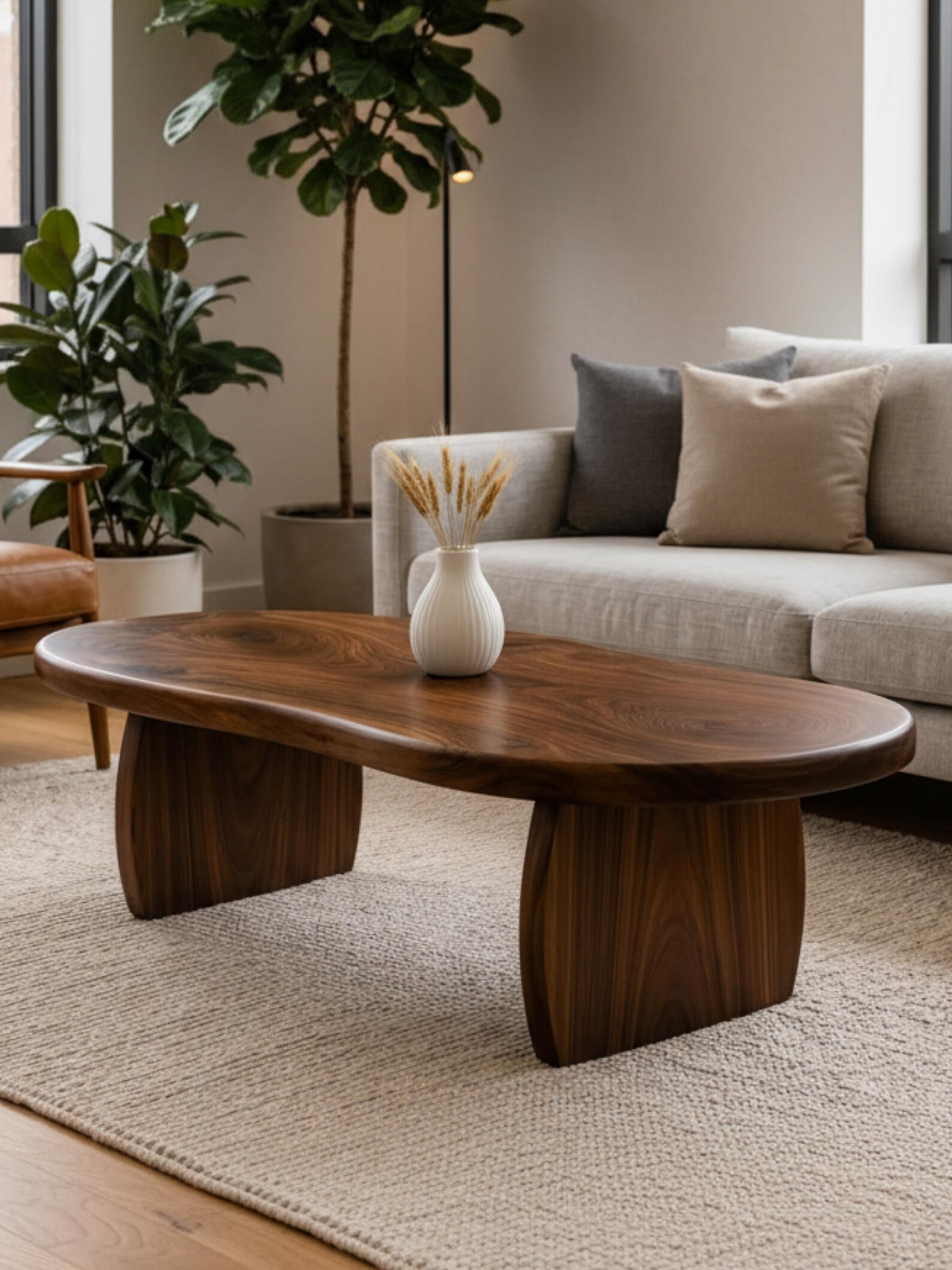 Asymmetrical Live Edge Coffee Table, Reclaimed Wood End Table ...