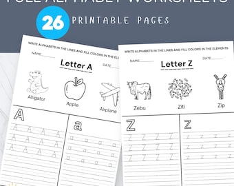 Tracing Worksheets for Kids, Alphabet Practice, Handwriting Skills PDF ...