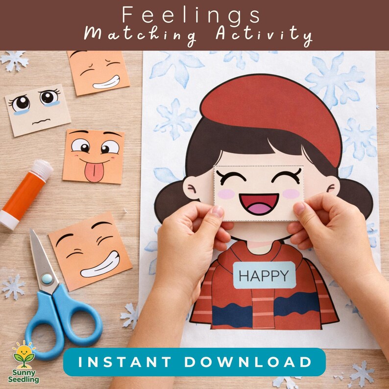 Winter Emotions Activity, Preschool Printable Feelings Game, Toddler ...