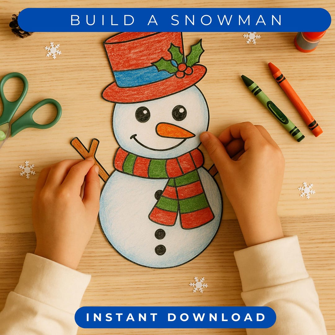 Build a Snowman Activity Craft Kit for Kids Fun Holiday, Winter ...