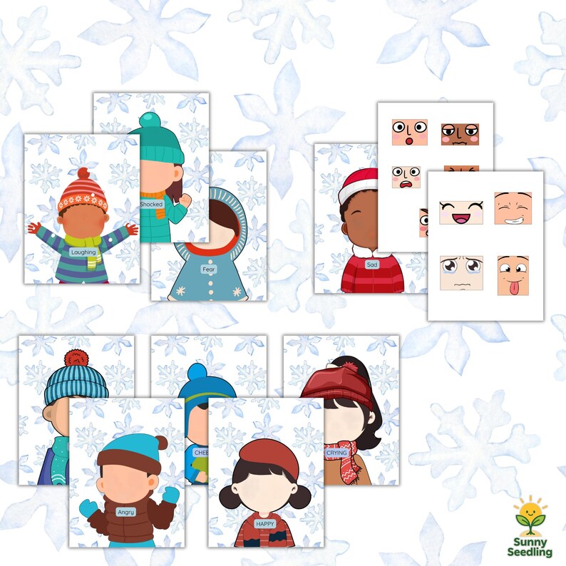 Winter Emotions Activity, Preschool Printable Feelings Game, Toddler ...