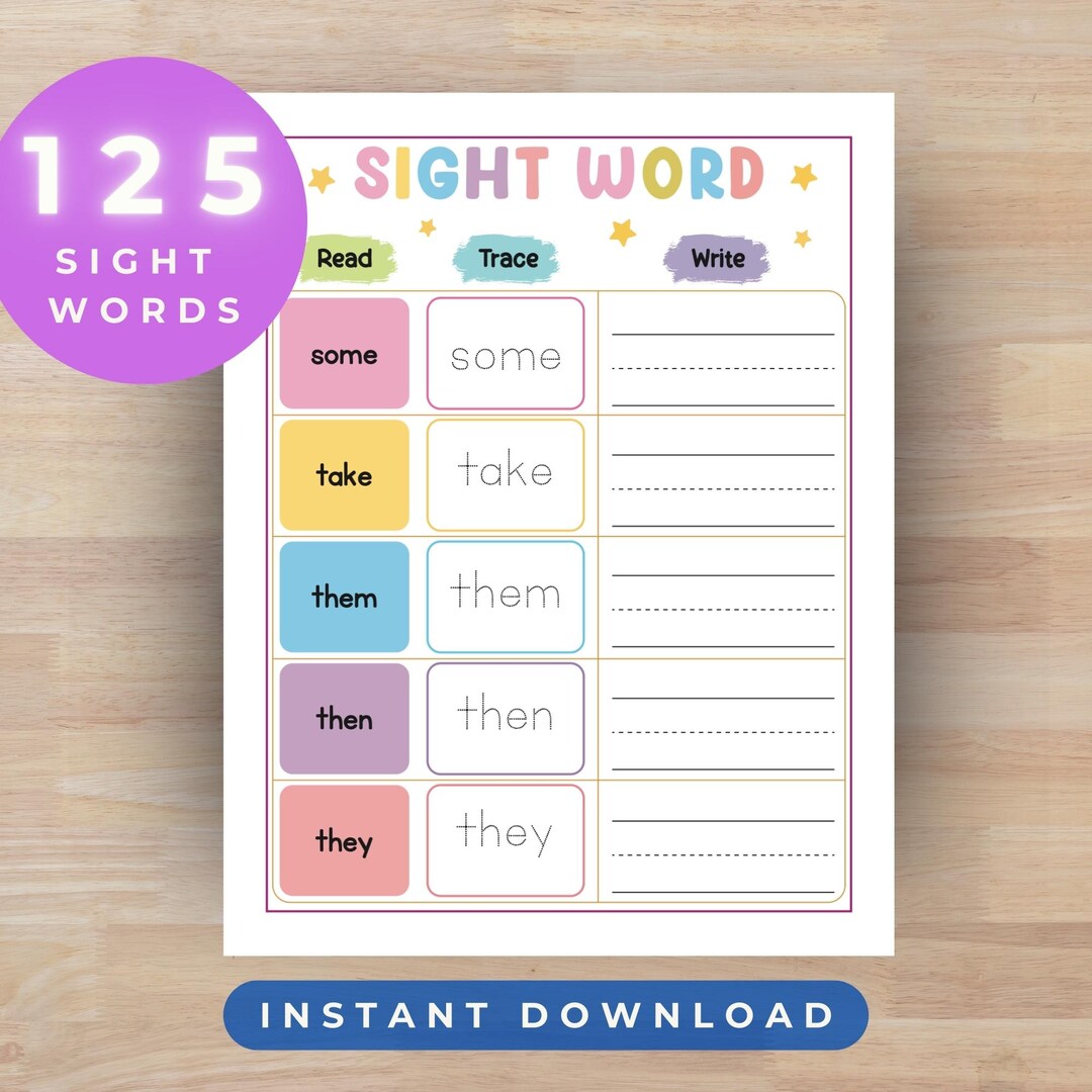 Sight Words Worksheets for Kids | Printable Kindergarten Learning ...