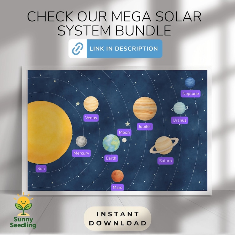 Solar System Printable Planet Flashcards: Space Cards PDF and JPG - Etsy