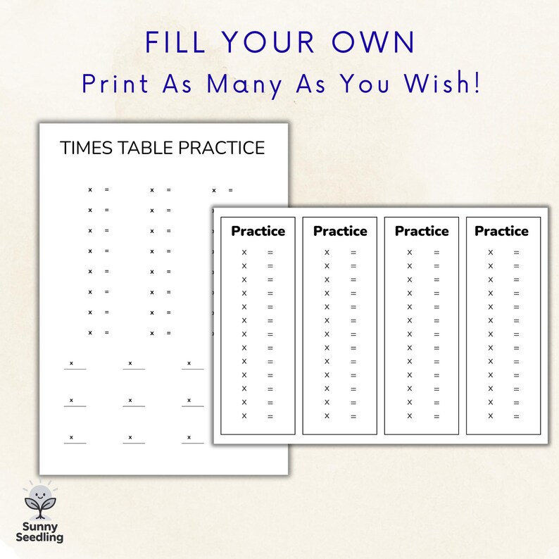 Times Table Worksheets, Math Drills, Homeschool Printable (PDF Download ...