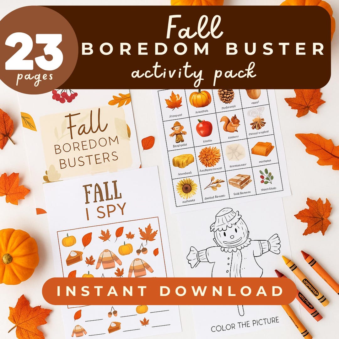 Fall Activity Pack for Kids: Fun Printable Worksheets, Games & Learning ...