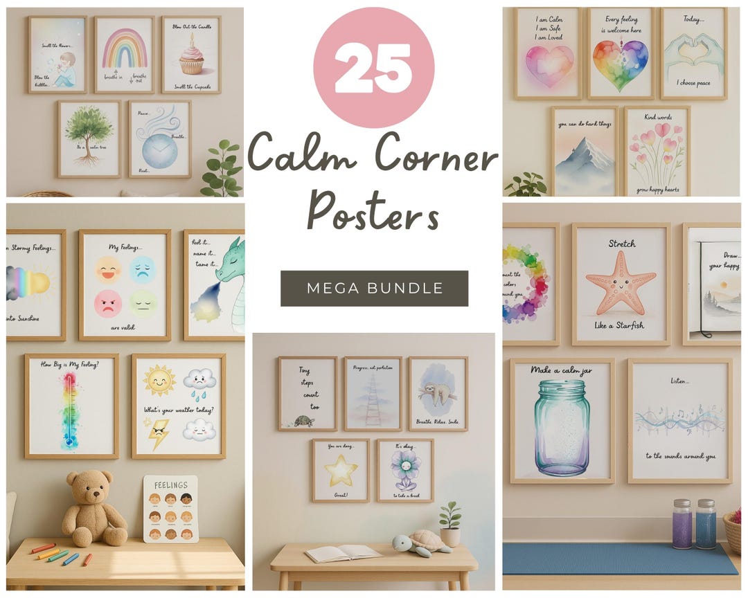 25 Calm Corner Posters Mega Bundle | Emotional Regulation, Classroom ...