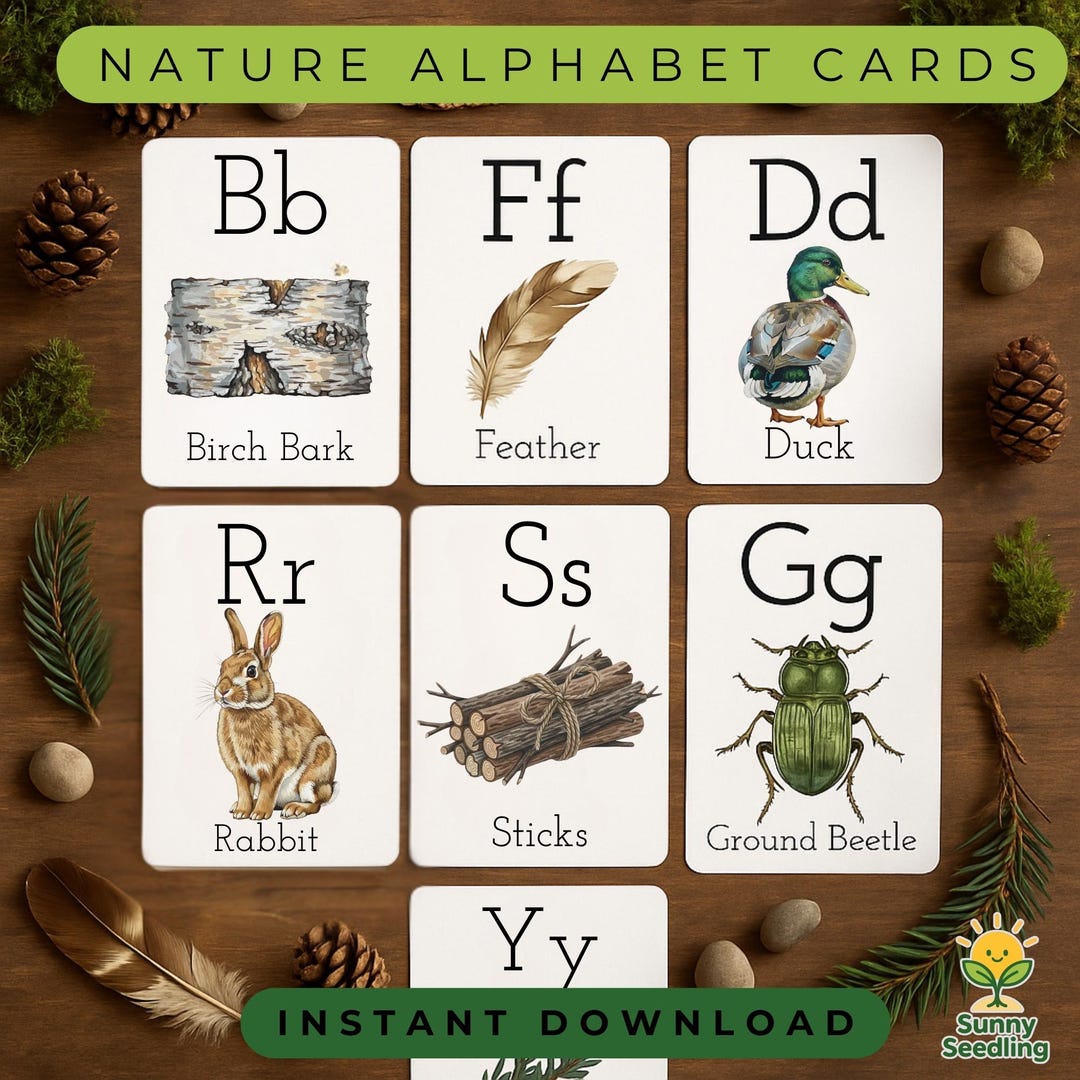 Nature ABC Cards Printable | Educational Flashcards for Toddlers ...