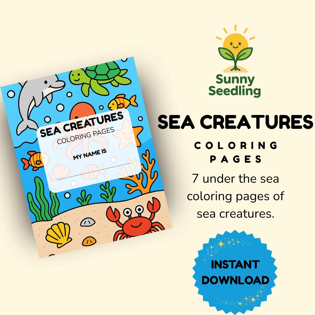 Sea Creatures Coloring Pages: Under the Sea Activity (PDF Download A4 ...