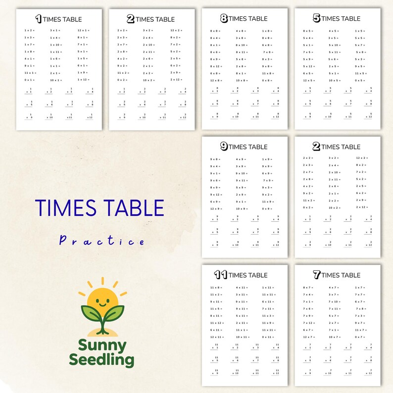 Times Table Worksheets, Math Drills, Homeschool Printable (PDF Download ...