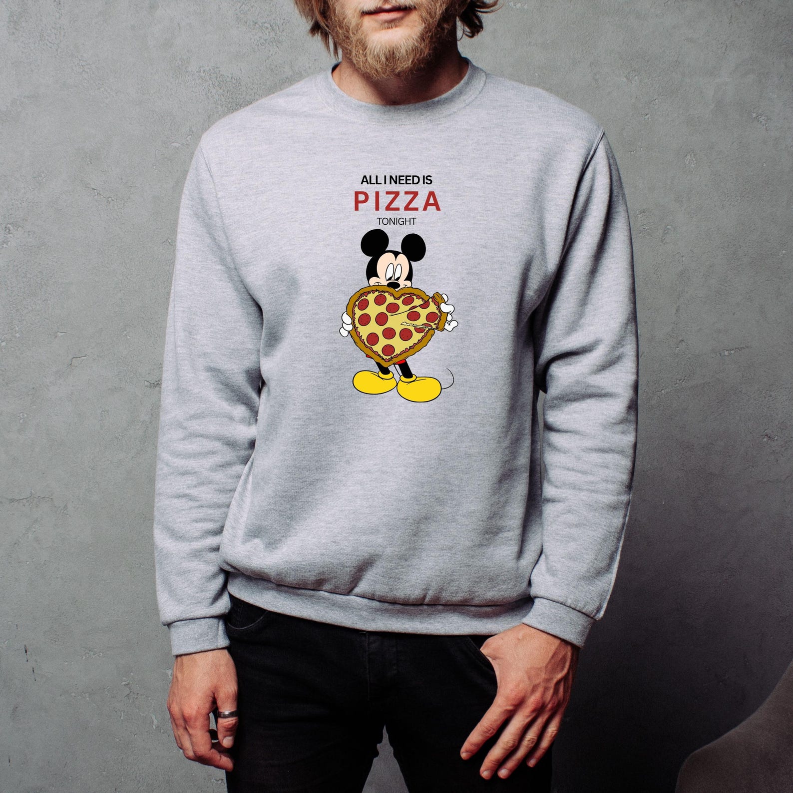 Mickey Mouse With Heart Shaped Pizza Clipart, PNG SVG - Etsy
