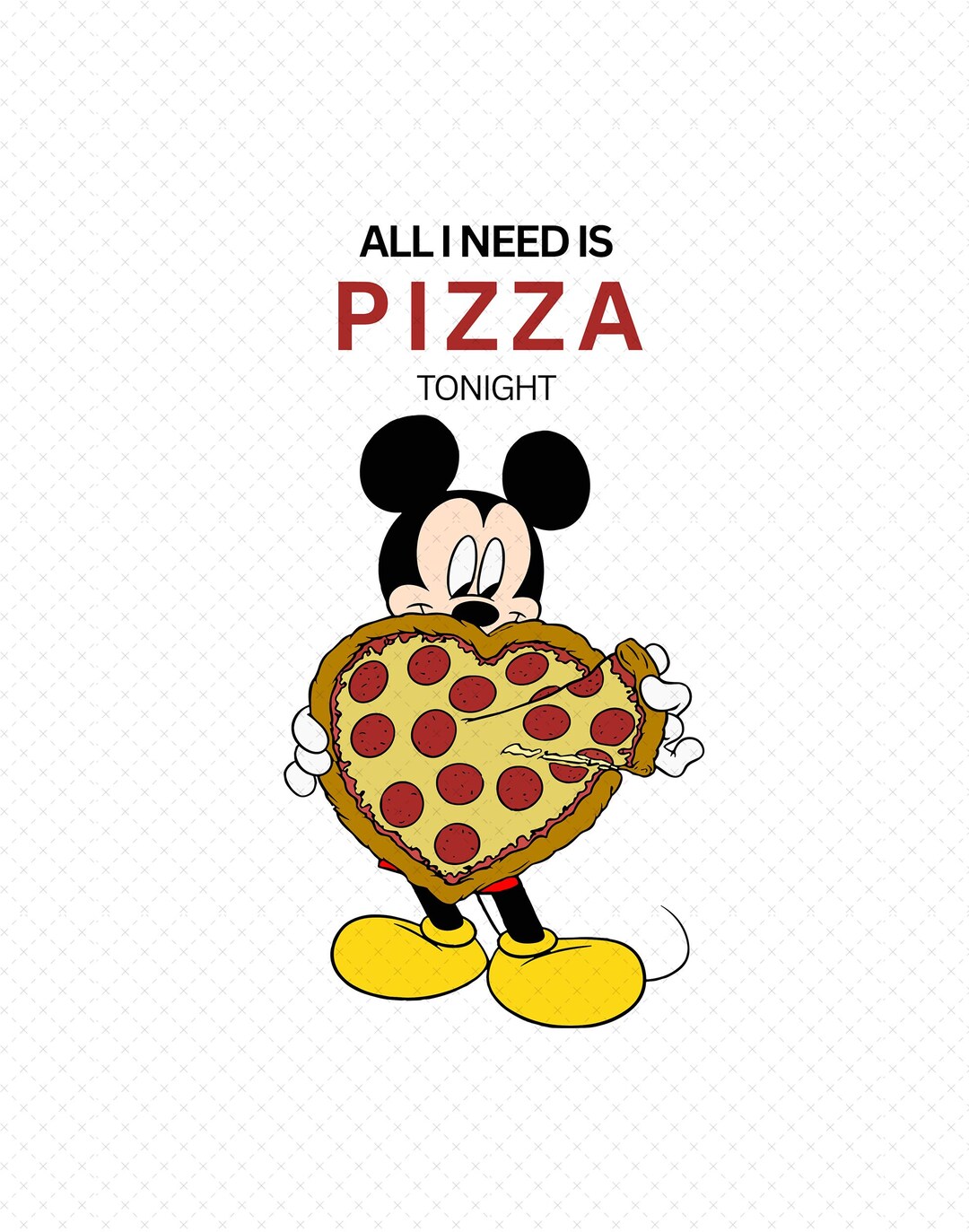 Mickey Mouse With Heart Shaped Pizza Clipart, PNG SVG - Etsy