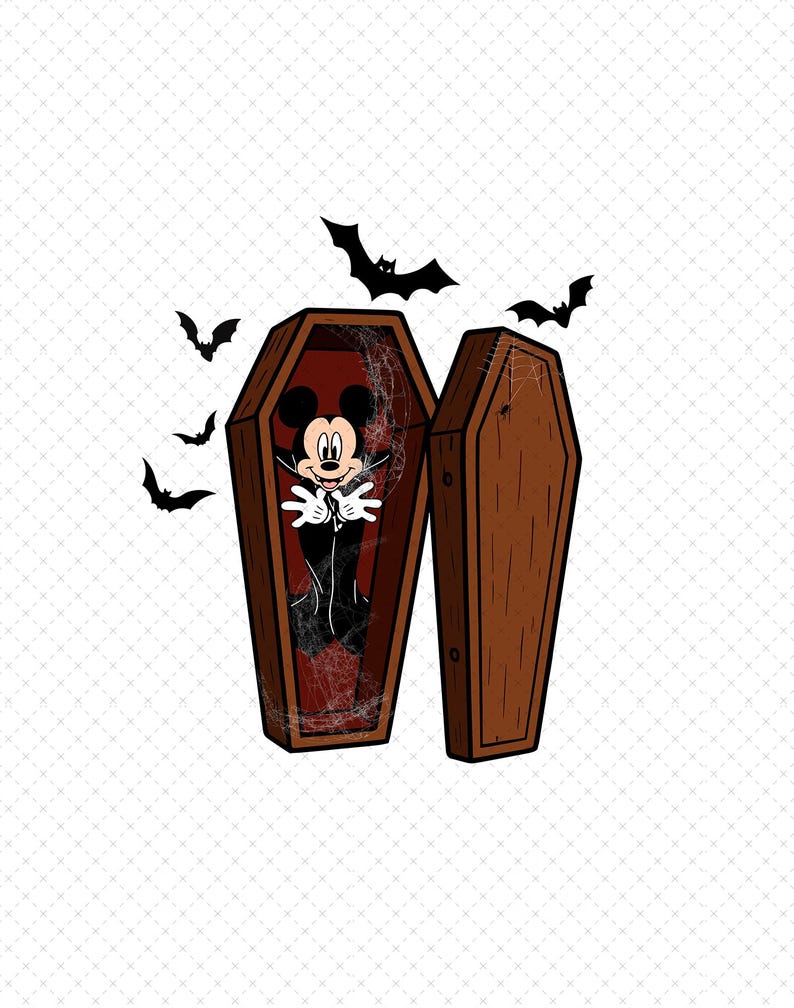 Mickey Halloween Vampire Clipart SET : SVG, PNG Cartoon Sublimation - Etsy
