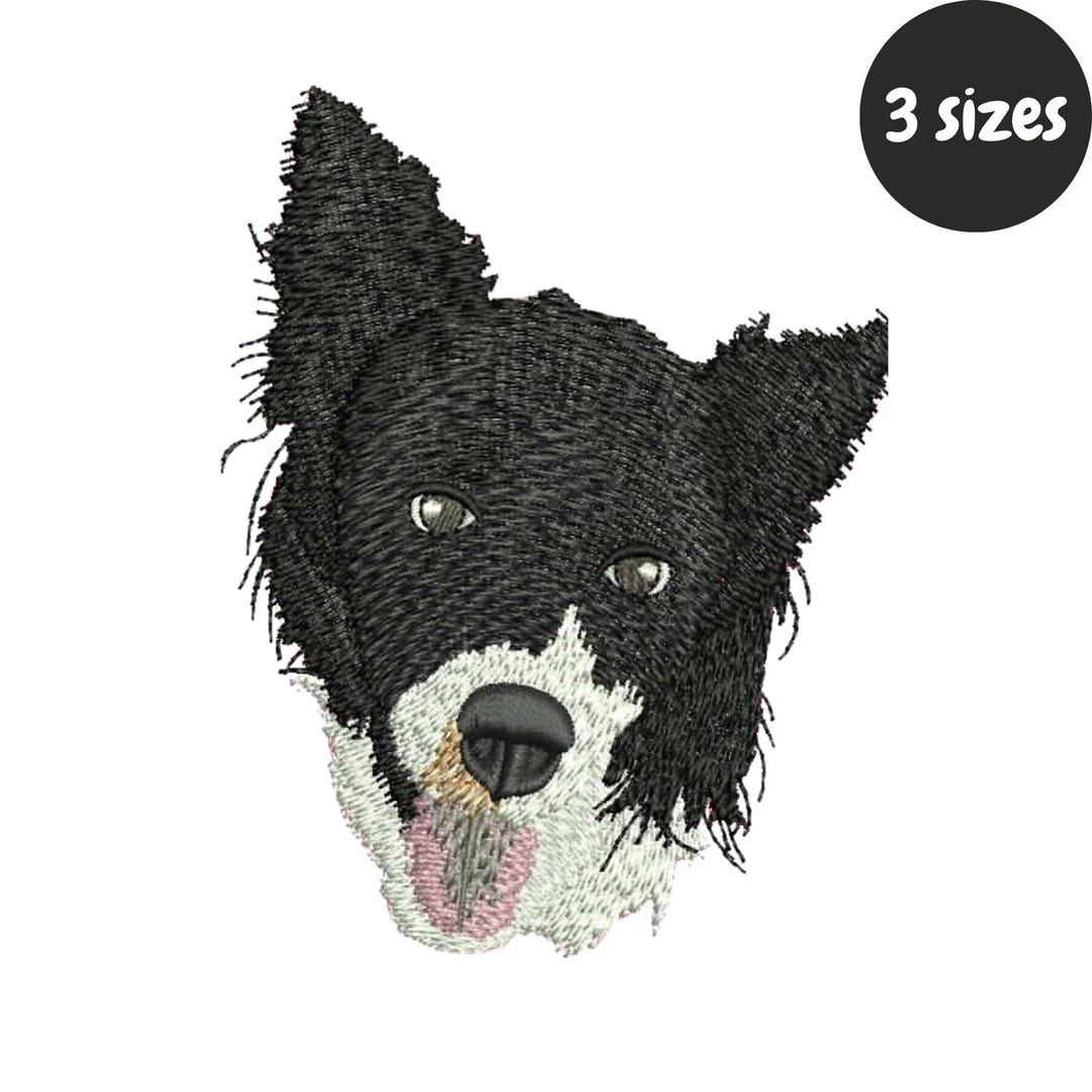 Border Collie Embroidery Design: Dog Face Pet Portrait (instant ...
