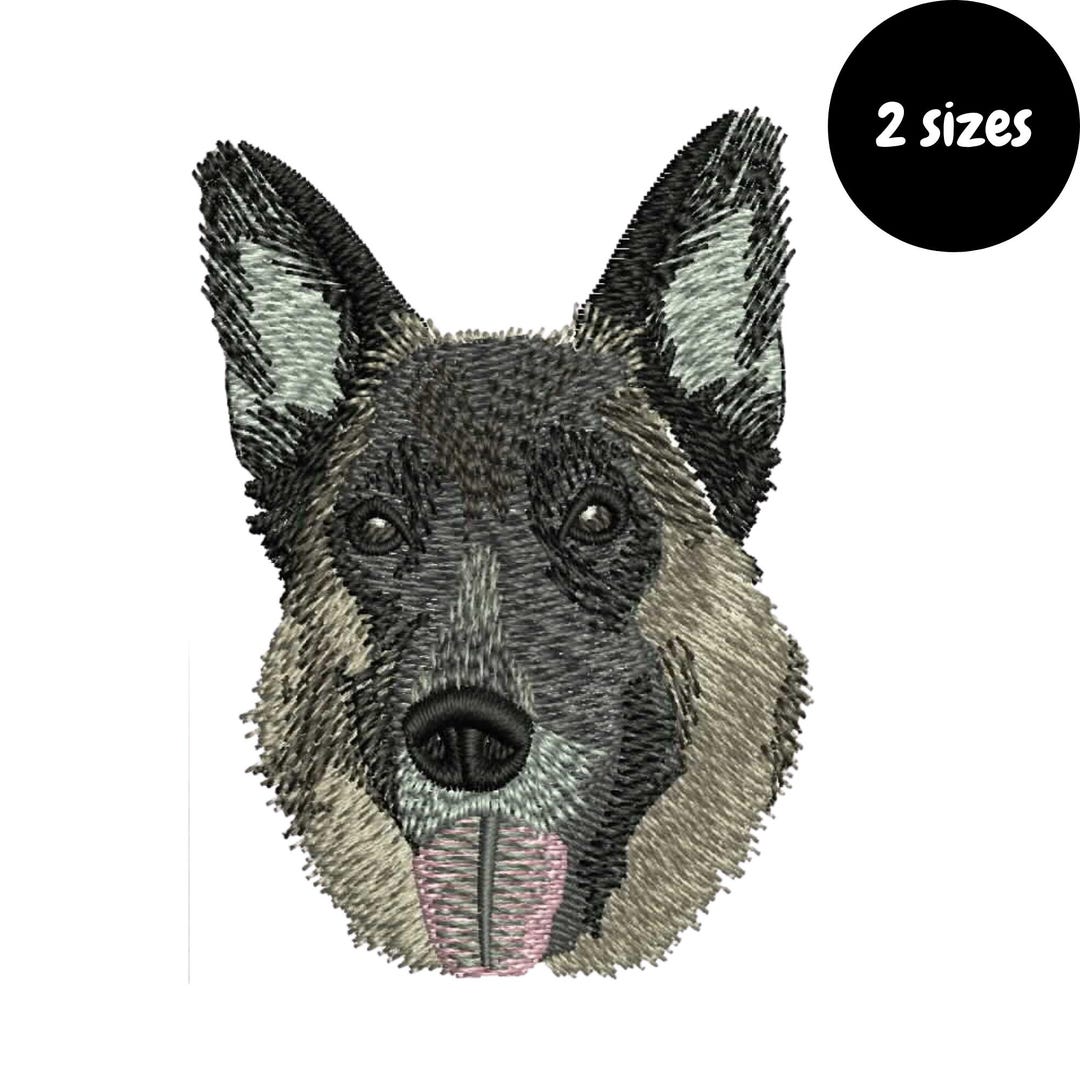 German Shepherd Dog Embroidery, Cute Pet Face Embroidery, Puppy ...