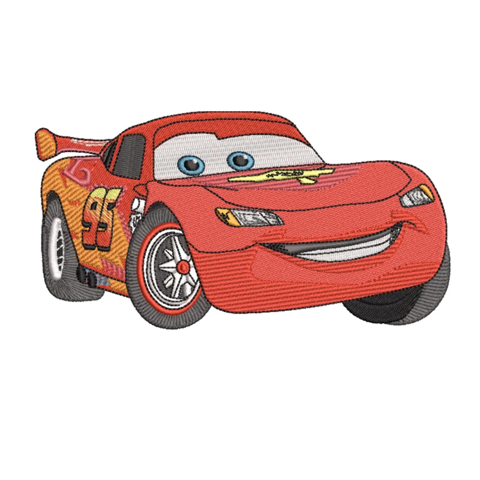 Cute Car Machine Embroidery Design, Car Embroidery File, Lightening Car ...