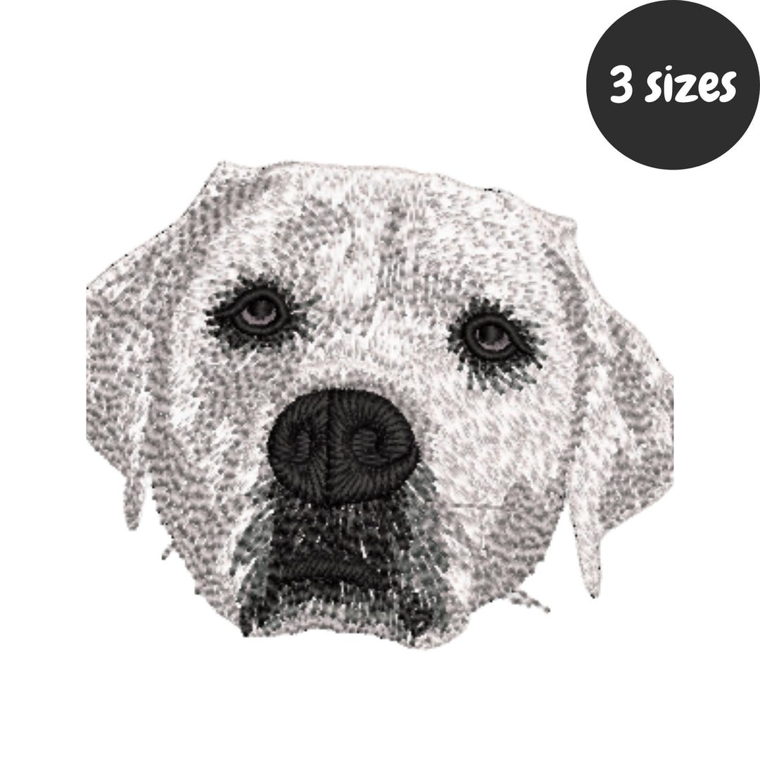 Labrador Retriever Embroidery Design: Realistic Dog Face (digital ...