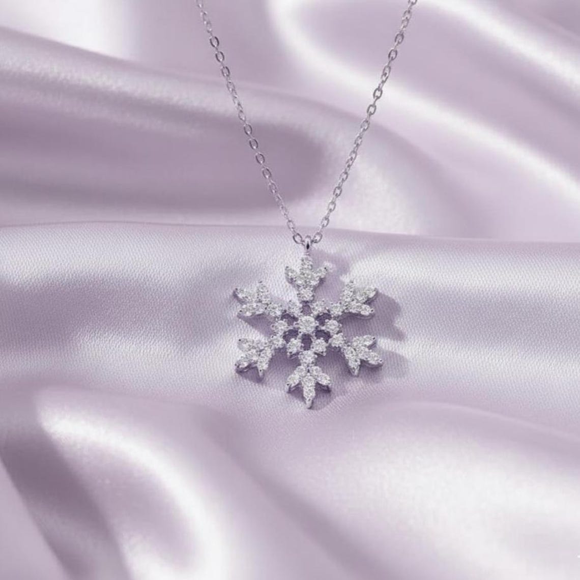 Dazzling Icy Crystal Snowflake Diamond Pendant for Women 14K Gold ...