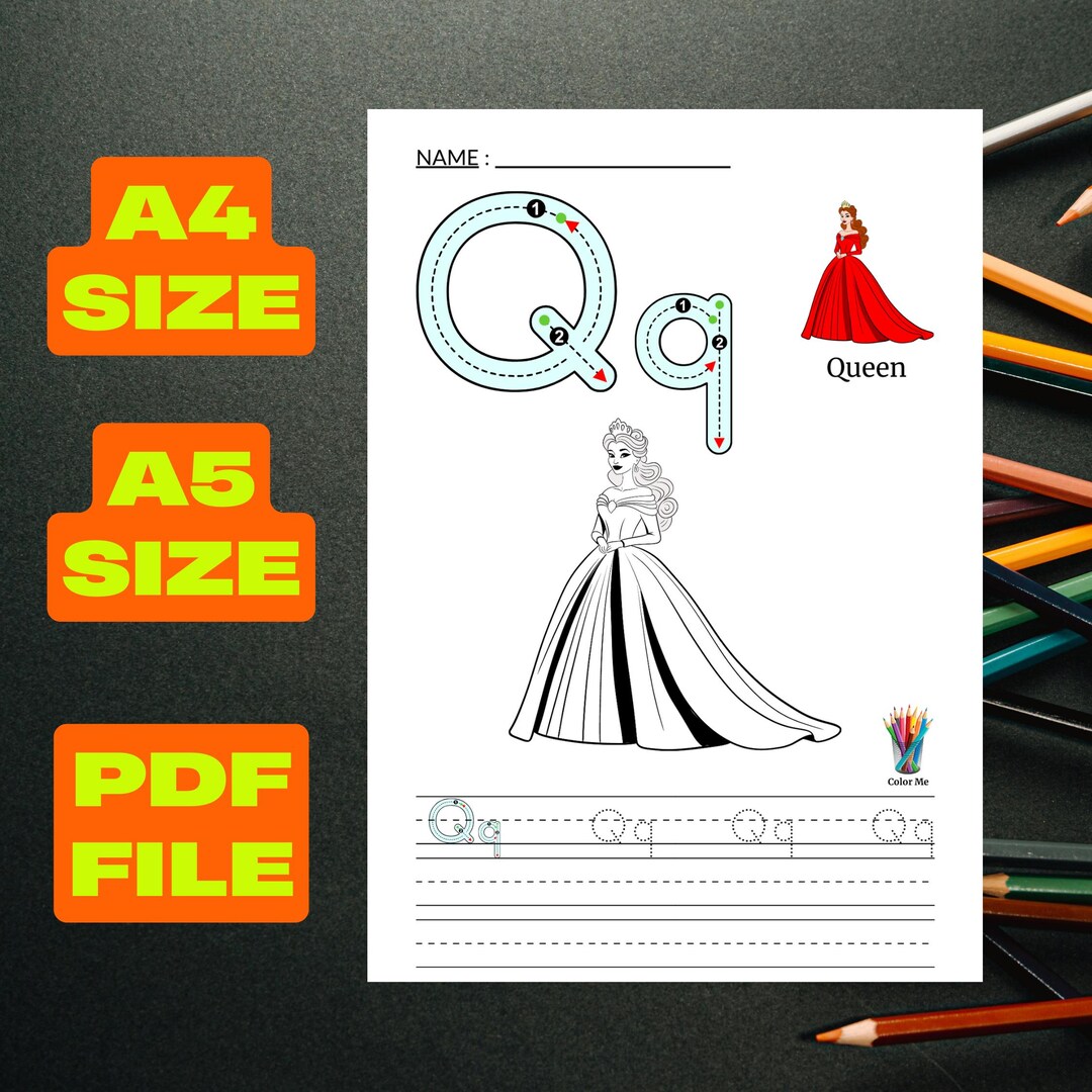 A-Z Alphabet Tracing & Coloring Pages | Kids Printable PDF | ABC ...