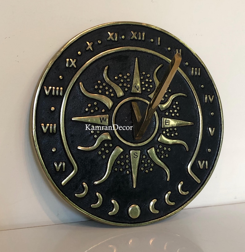 Brass Garden Sundial 8” Inches Decorative Sundial Gift for Indoor ...