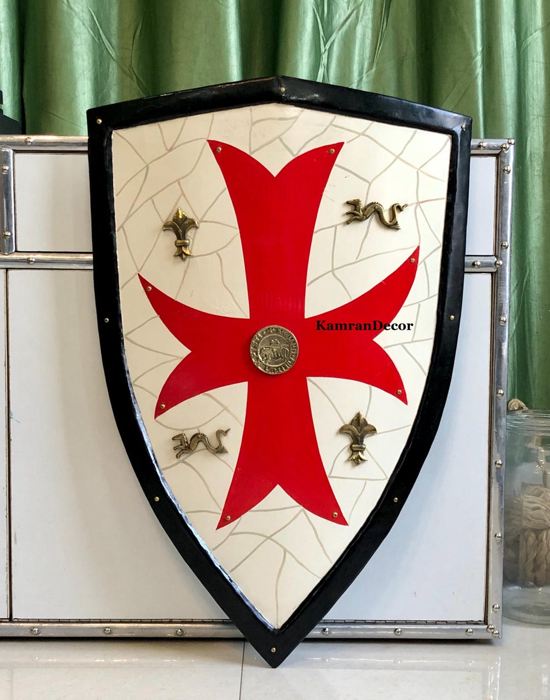 Steel Knight Templar Shield – Medieval Crusader Armor Prop, Renaissance ...
