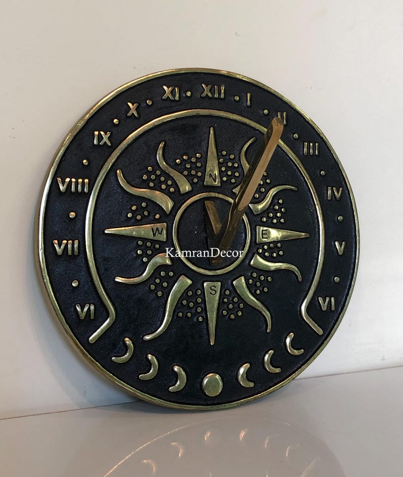 Brass Garden Sundial 8” Inches Decorative Sundial Gift for Indoor ...