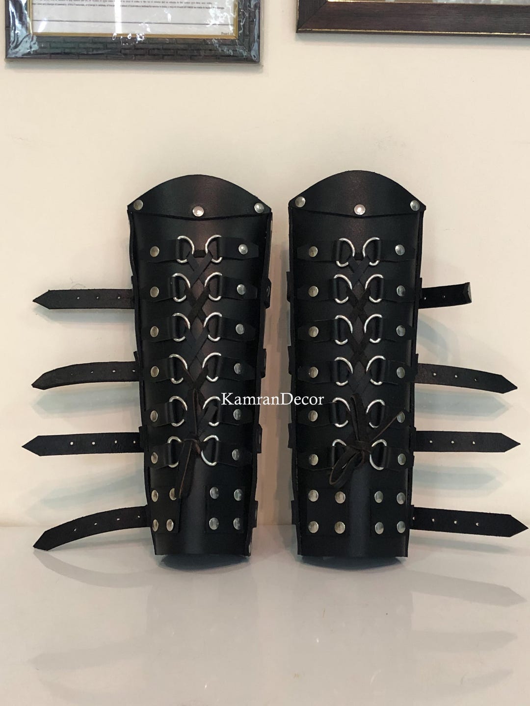 Leather Medieval Bracers: Knight Arm Gauntlets, LARP Costume Armour - Etsy