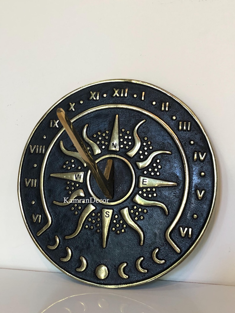 Brass Garden Sundial 8” Inches Decorative Sundial Gift for Indoor ...