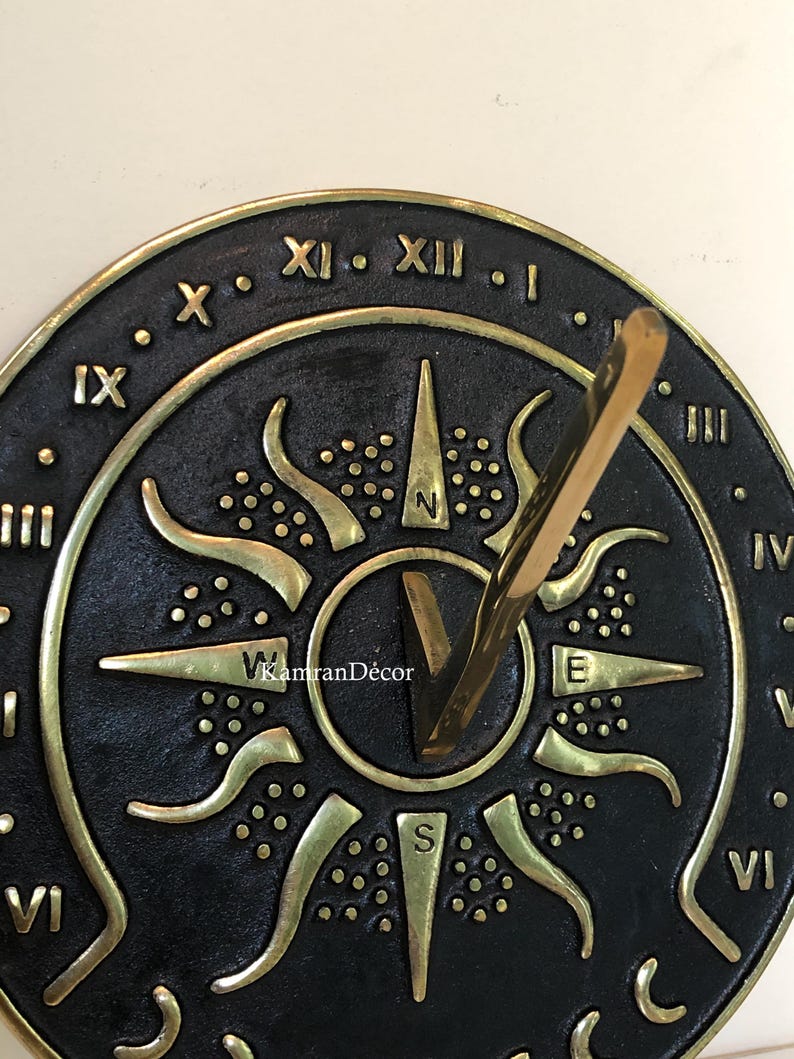 Brass Garden Sundial 8” Inches Decorative Sundial Gift for Indoor ...
