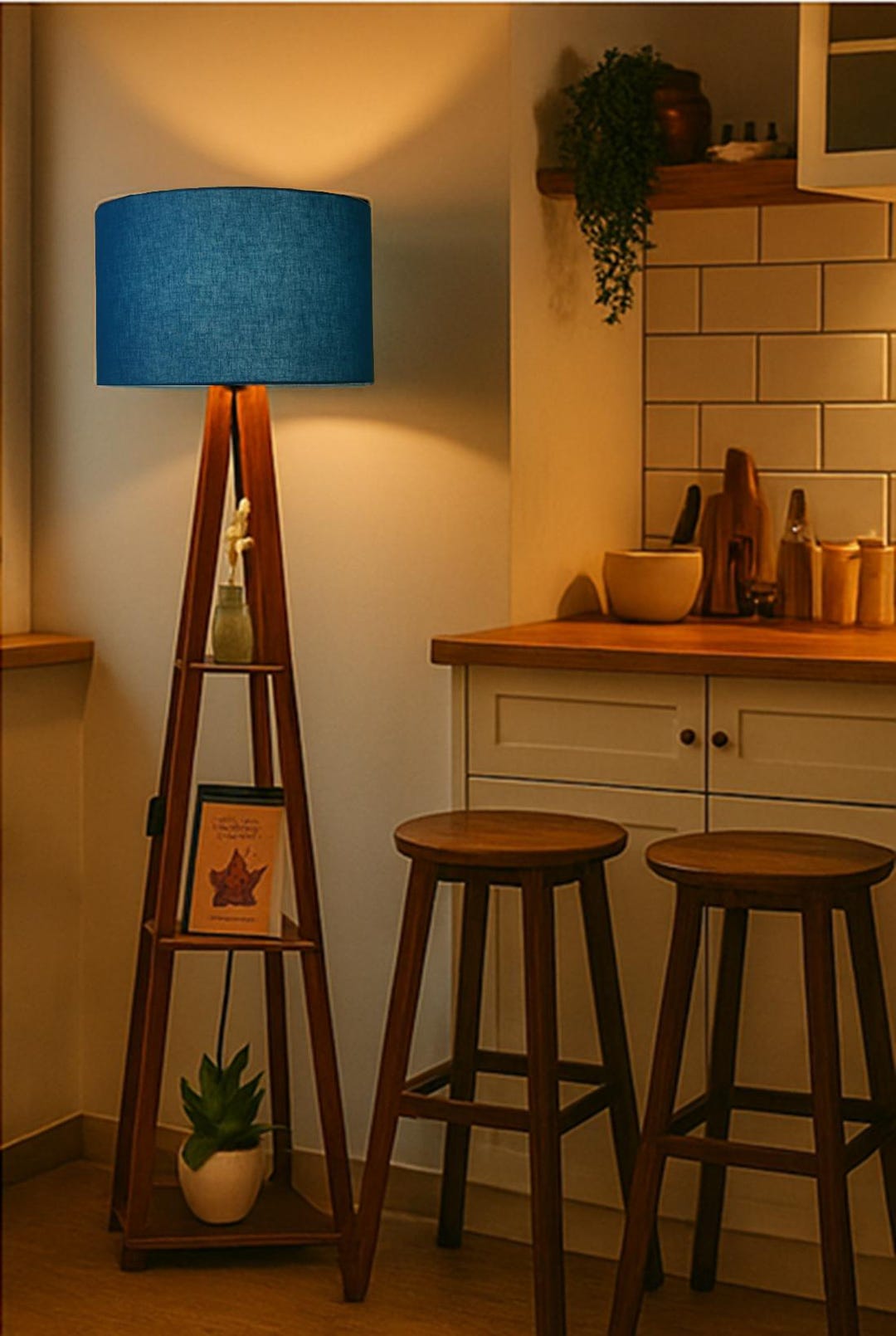Modern Tripod Standing Lamp With Storage | Living Room, Bedroom, Office ...