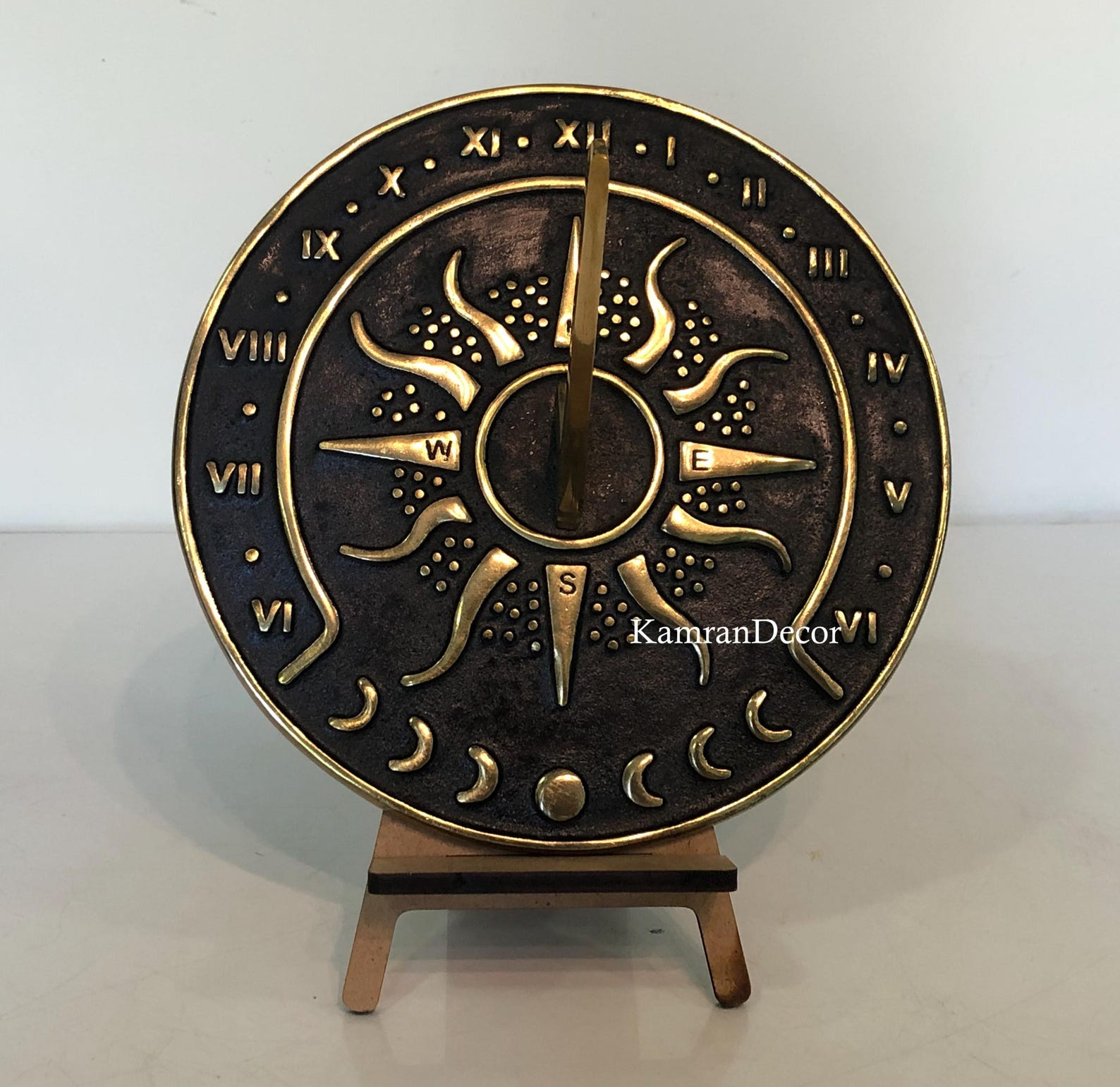 Brass Garden Sundial 8” Inches Decorative Sundial Gift for Indoor ...