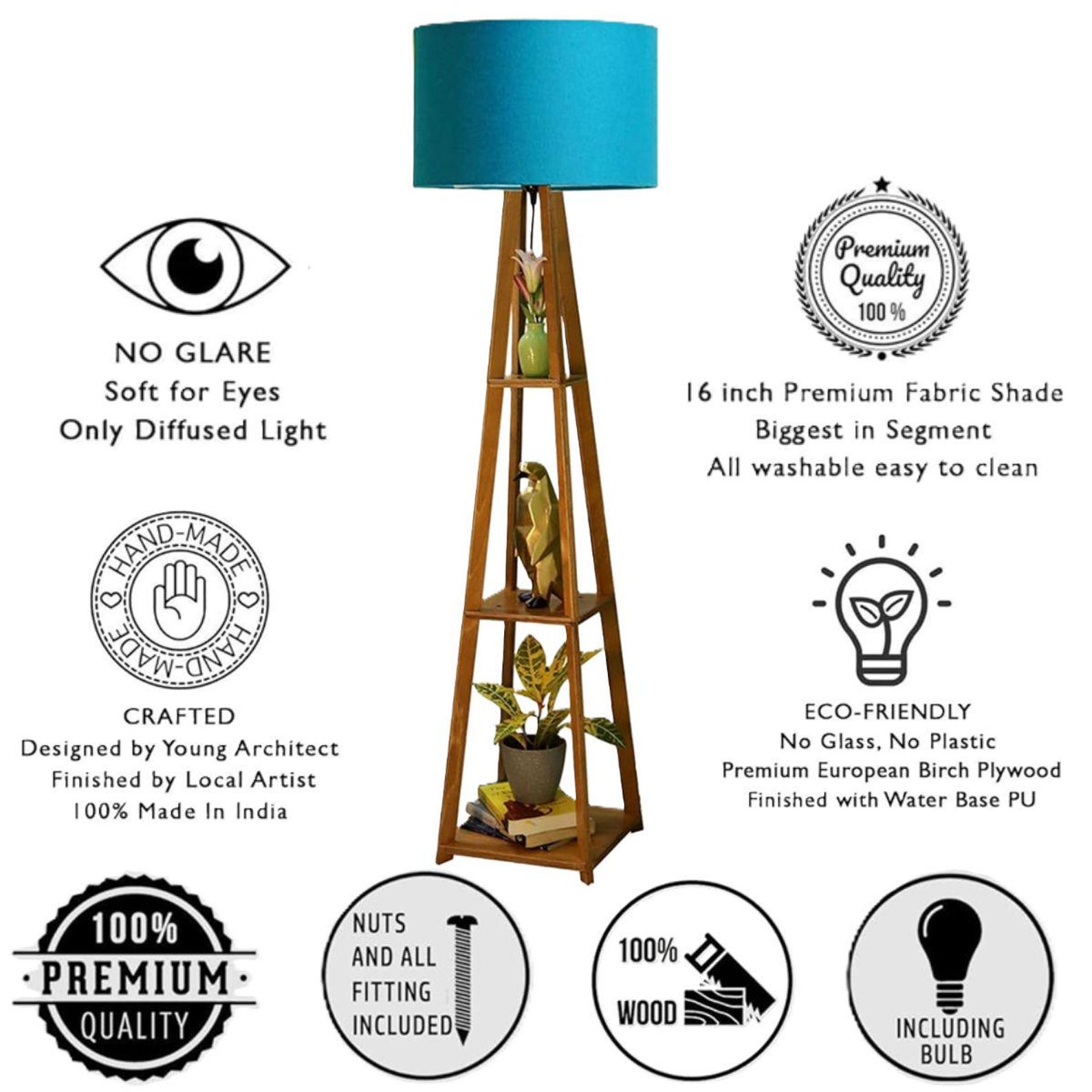 Modern Tripod Standing Lamp With Storage | Living Room, Bedroom, Office ...