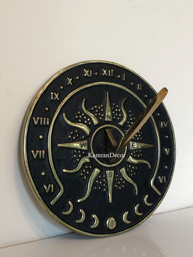 Brass Garden Sundial 8” Inches Decorative Sundial Gift for Indoor ...