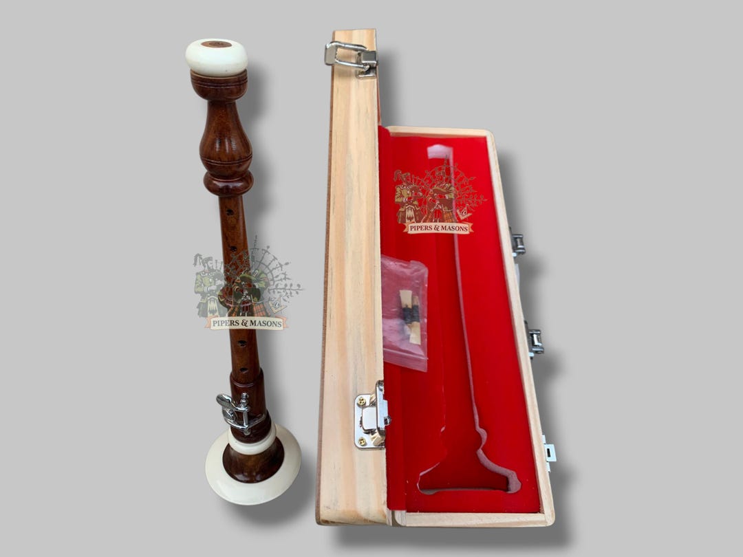 Premium Natural Finish Wooden Bombard Chanter - Handmade Rosewood ...