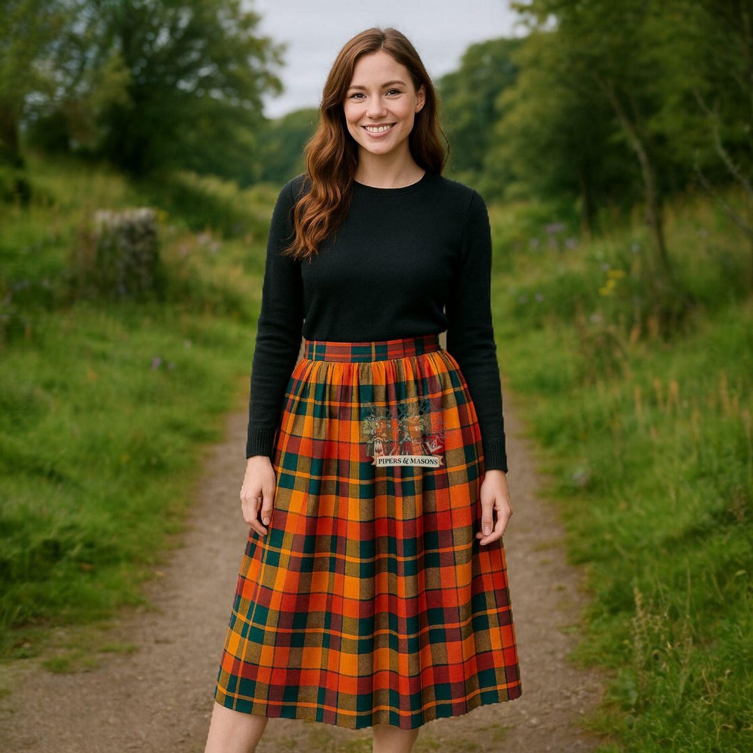 Scottish Ladies Outlander Kilt Skirt - Plaid Tartan Wool Highlander ...