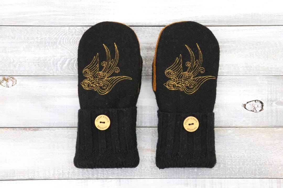 The Plated Prisoner Goldfinch Inspired Wool Sweater Mittens, Womens ...