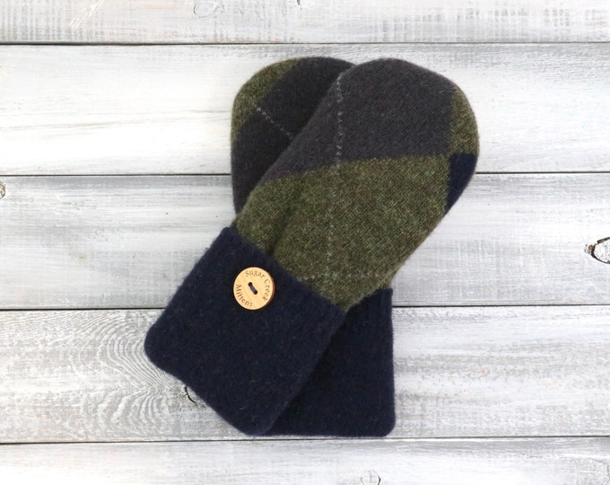 Wool Sweater Mittens, Womens Mittens, Fleece-lined Mittens, Upcycled ...