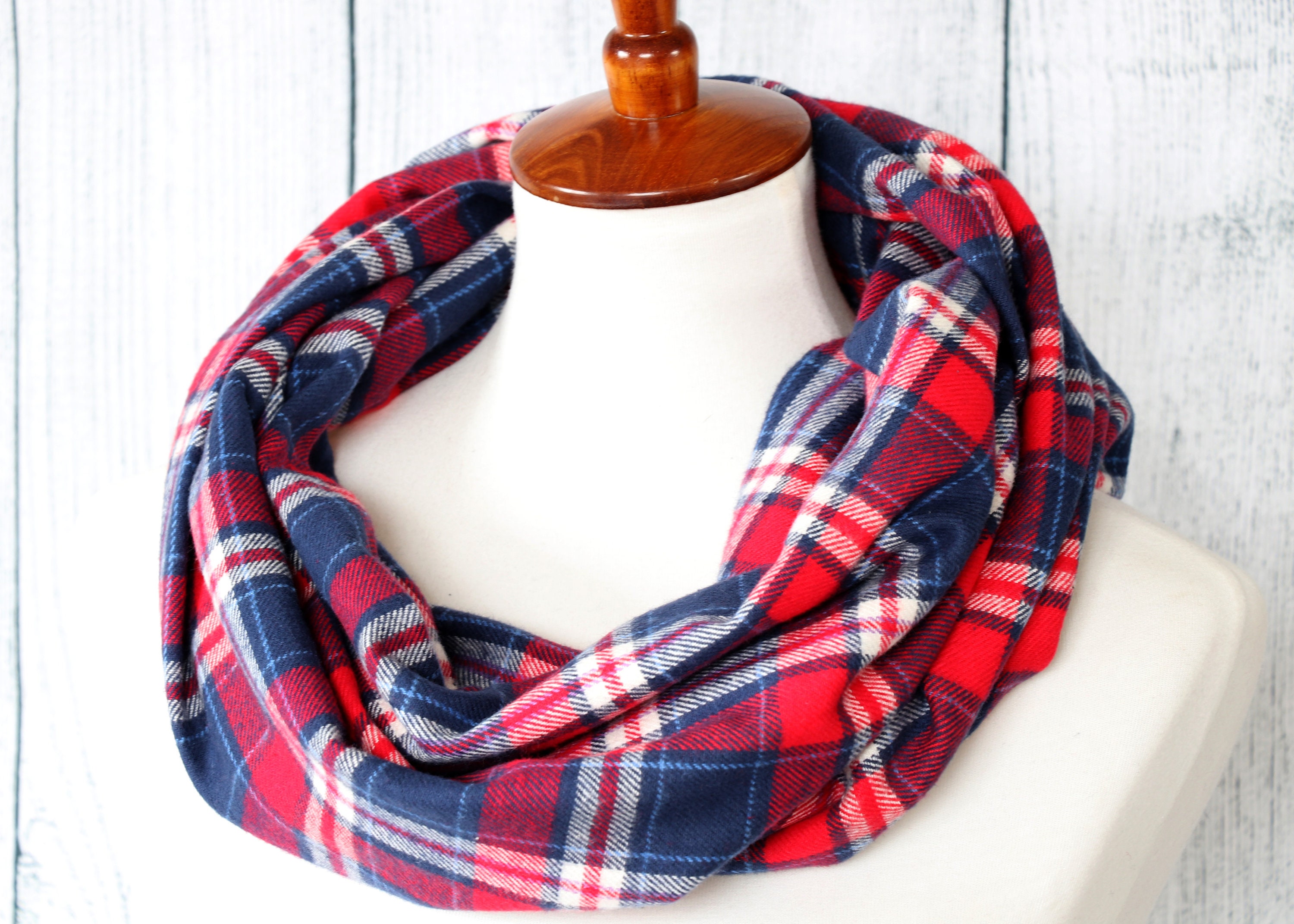 Flannel Infinity Scarf for Women Fall Scarf Womens Scarves - Etsy
