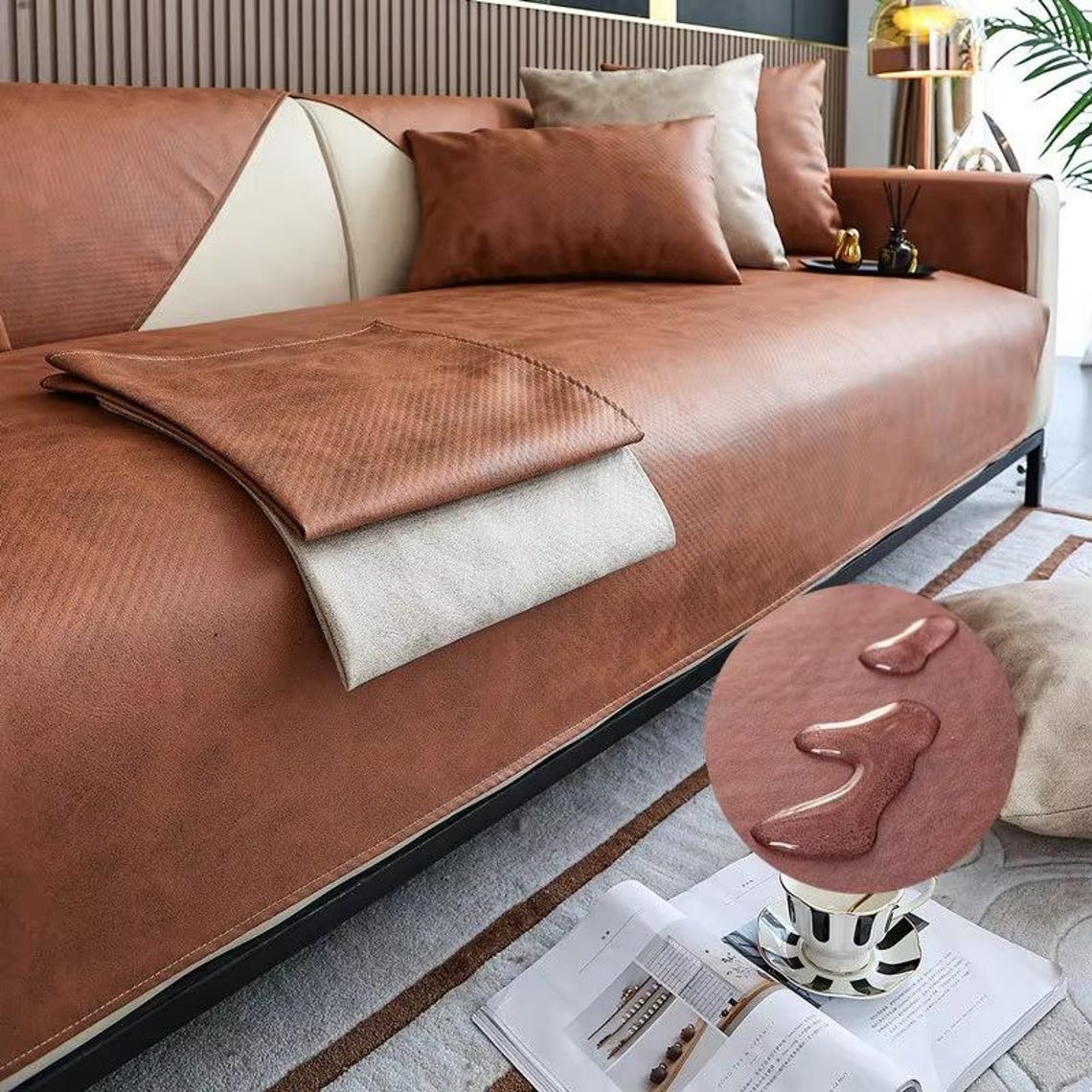 Inspiring Cover For Faux Leather Couch Gallery
