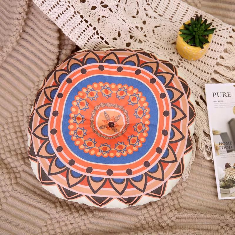 Vintage Round Futon Seat Cushion 40x40cm Retro Ethnic Tatami Mat ...